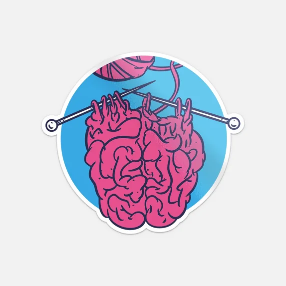 DOPASTICKER Knitting A Brain Car Bumper Sticker Decal Waterproof ...