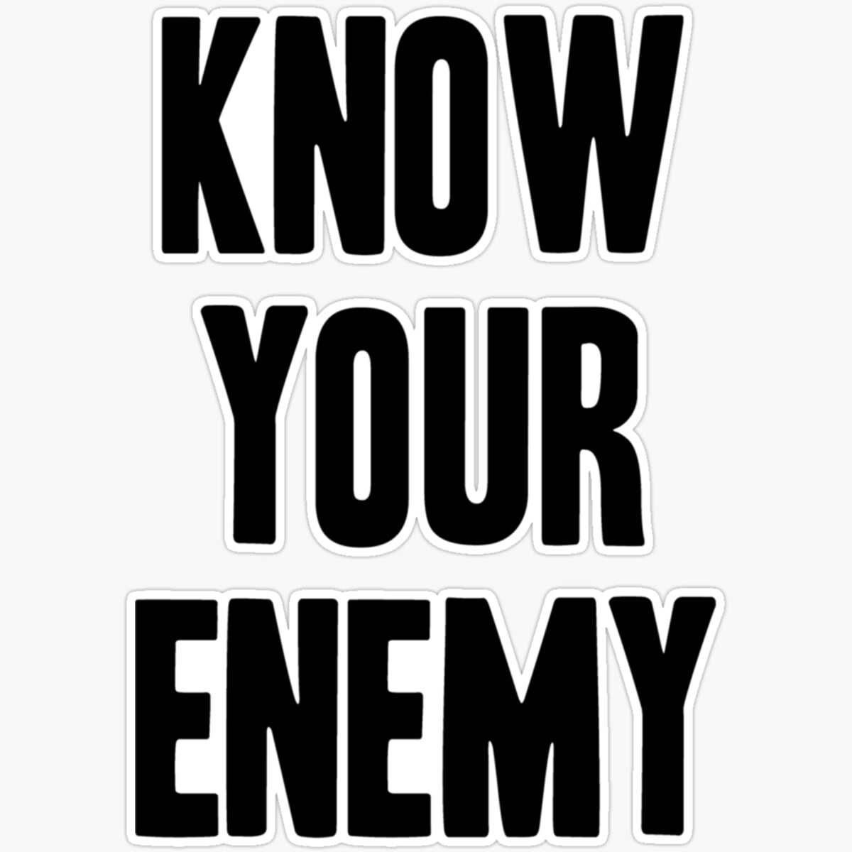 DOPASTICKER Know Your Enemy, Black Sticker Decorative Laptop, Phone ...