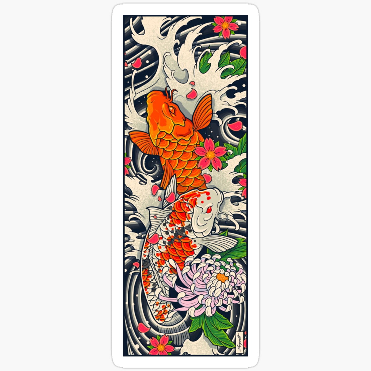 DOPASTICKER Koi Fish Pond Sticker. Gift You - Decorate Laptops, Water ...