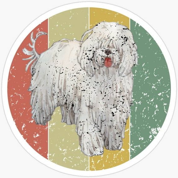 DOPASTICKER Komondor Dog Breed Rescue Puppies, Retro Design Gift ...