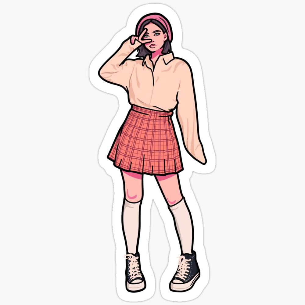 DOPASTICKER Korean Girl Sticker Phone Sticker, Latop Sticker, Lover ...