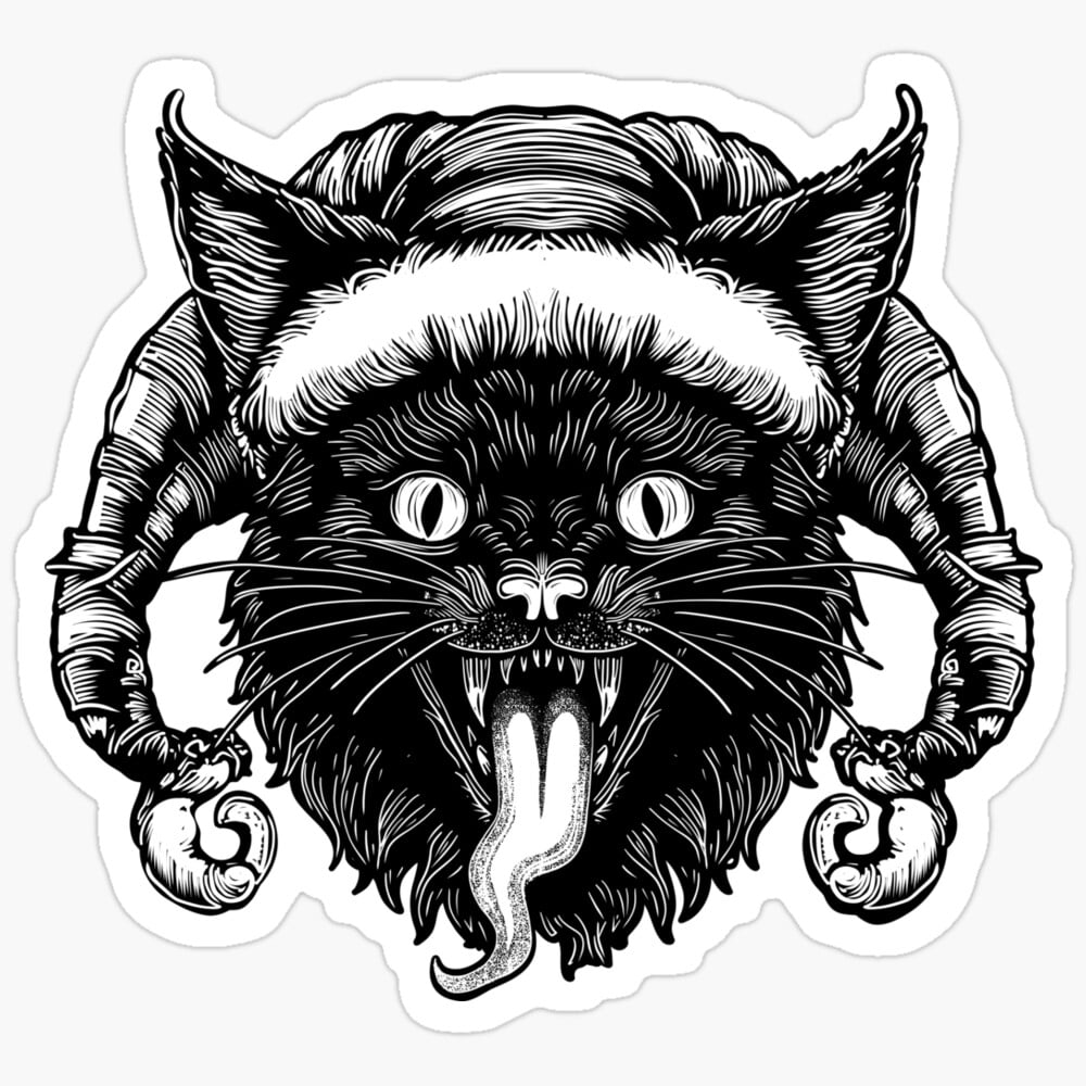 DOPASTICKER Krampus Kitty Sticker, Decorate Laptops, Water Bottles, And ...