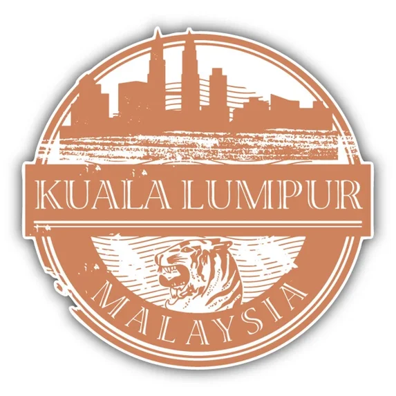 DOPASTICKER Kuala Lumpur Malaysia Grunge Rubber Travel Car Sticker ...