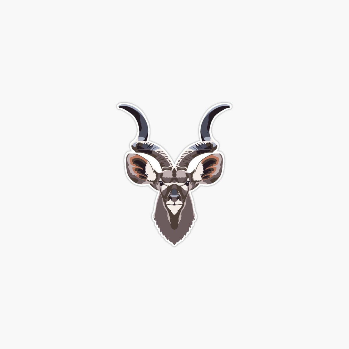 DOPASTICKER Kudu Face Sticker, Phone Sticker Car Stickers, Birthday ...