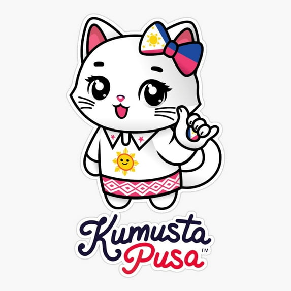 DOPASTICKER Kumusta Pusa Shaka With Wordart Sticker, Phone Sticker Car ...