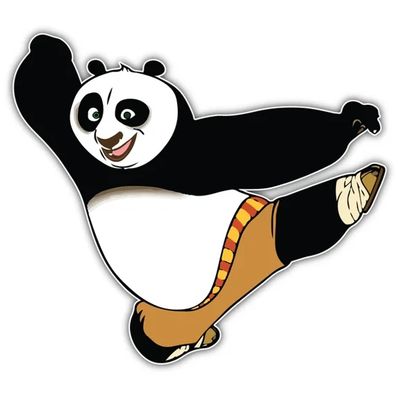 DOPASTICKER Kung Fu Panda Po Cartoon Sticker Decal Phone Decal Water ...