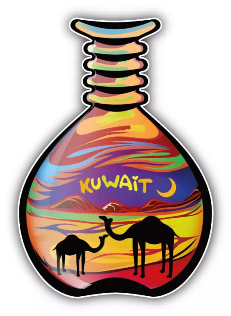 DOPASTICKER Kuwait Colored Sand Art Bottle Sticker Decal Phone Decal ...