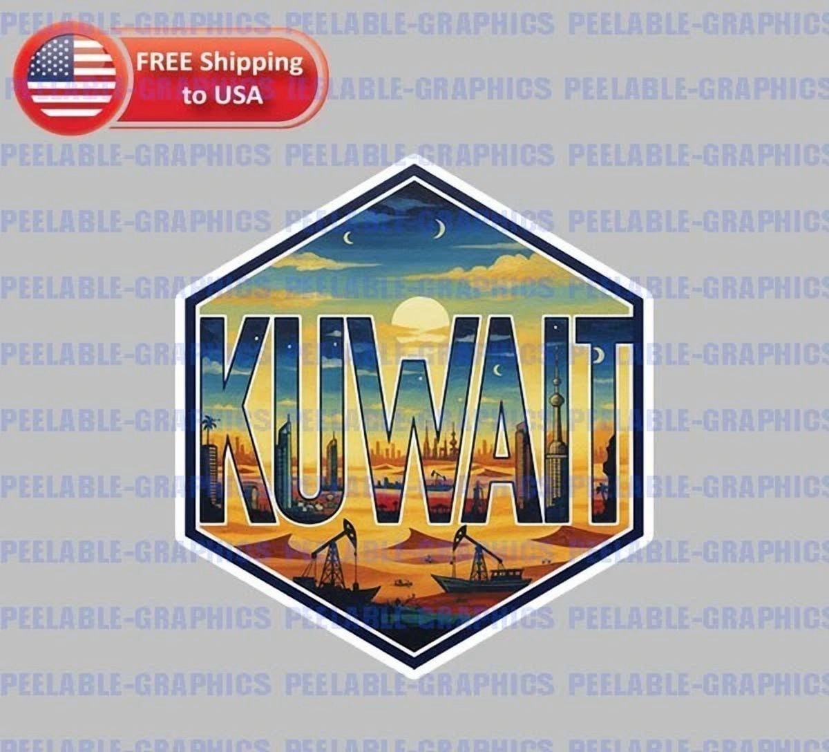 DOPASTICKER Kuwait Country Souvenir Sticker Travel Luggage Sticker ...