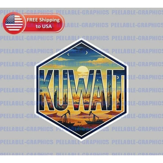 DOPASTICKER Kuwait Country Souvenir Sticker Travel Luggage Sticker ...