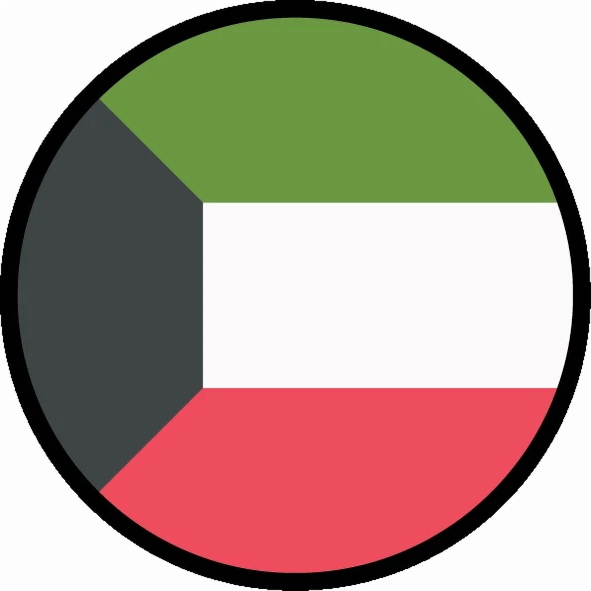 DOPASTICKER Kuwait Flag Circle Sticker Decal Phone Decal Water Bottle ...
