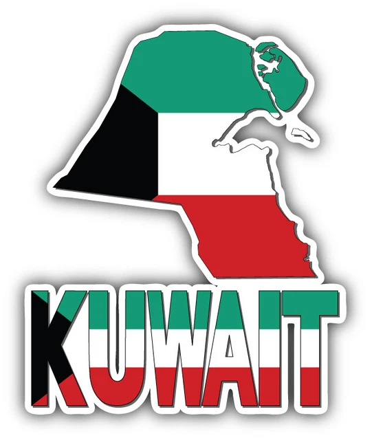 DOPASTICKER Kuwait Map Flag Car Sticker Phone Decal Water Bottle ...