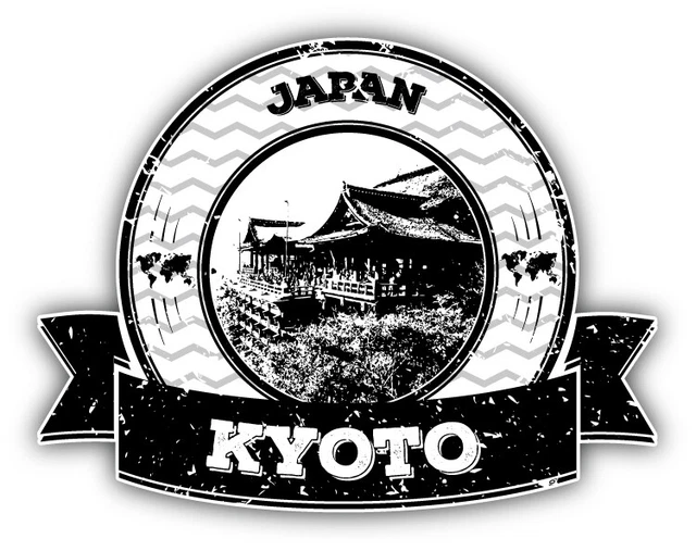 DOPASTICKER Kyoto Japan Grunge Rubber Travel Car Sticker Phone Decal ...