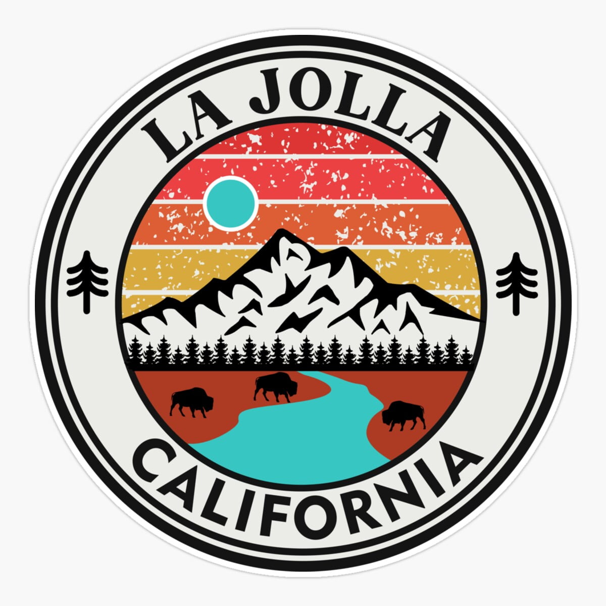 DOPASTICKER La Jolla California-Vintage Sticker, Phone Sticker Car ...