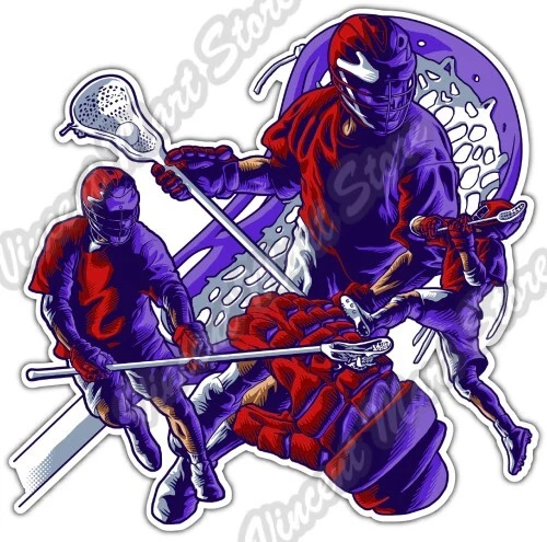 DOPASTICKER Lacrosse Player Stick Mask Sport Athletic Car Sticker Decal ...