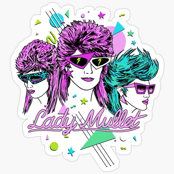 DOPASTICKER Lady Mullet Sticker Phone Decal Water Bottle Stickers, Cars ...