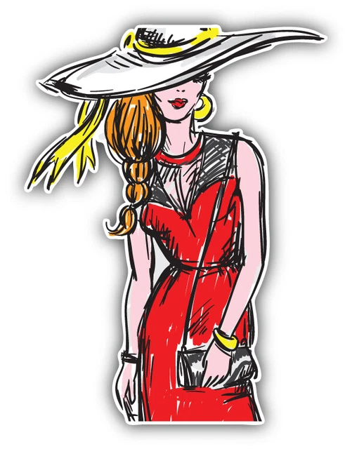 DOPASTICKER Lady Sketch Sticker Decal Phone Decal Water Bottle Stickers ...