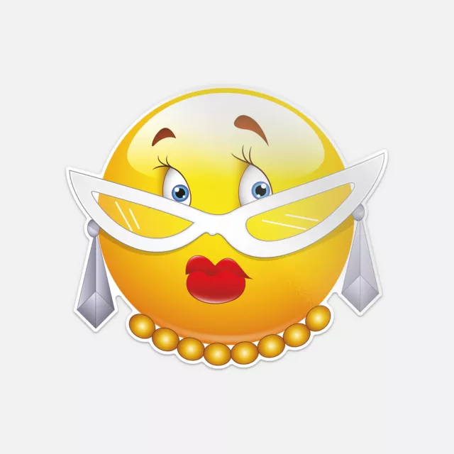 DOPASTICKER Lady Smiley Sticker Decal Phone Decal Water Bottle Stickers ...