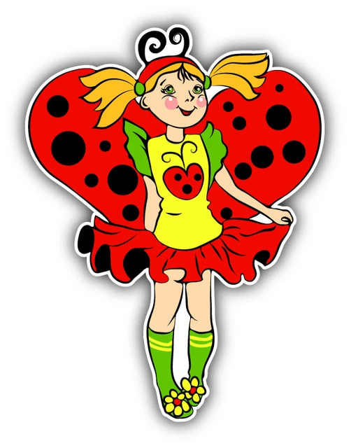 DOPASTICKER Ladybug Girl Cartoon Sticker Decal Phone Decal Water Bottle ...