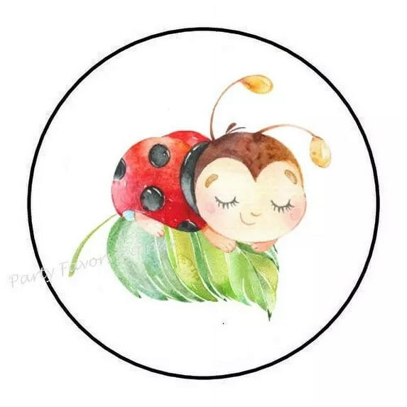 DOPASTICKER Ladybug On Leaf Decorative Laptop, Phone Stickers ...