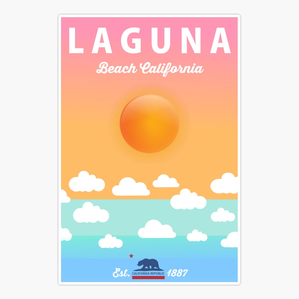 DOPASTICKER Laguna Beach - California. Sticker, Phone Sticker Water ...