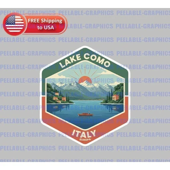 DOPASTICKER Lake Como Italy Country Souvenir Sticker Travel Luggage ...