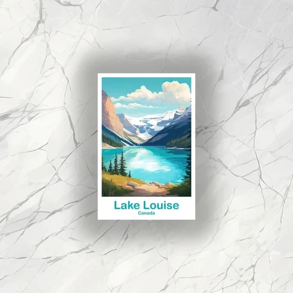 DOPASTICKER Lake Louise Travel Sticker Banff National Park, Rocky ...