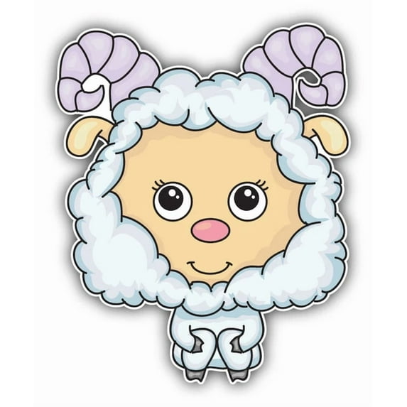 DOPASTICKER Lamb Cub Cartoon Sticker Decal Phone Decal Water Bottle ...