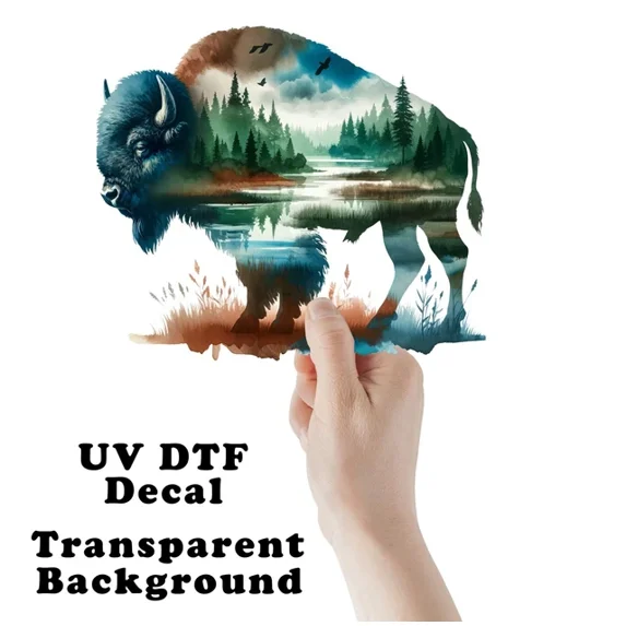 DOPASTICKER Landscape Buffalo Sticker, Design Preview Only, Phone ...