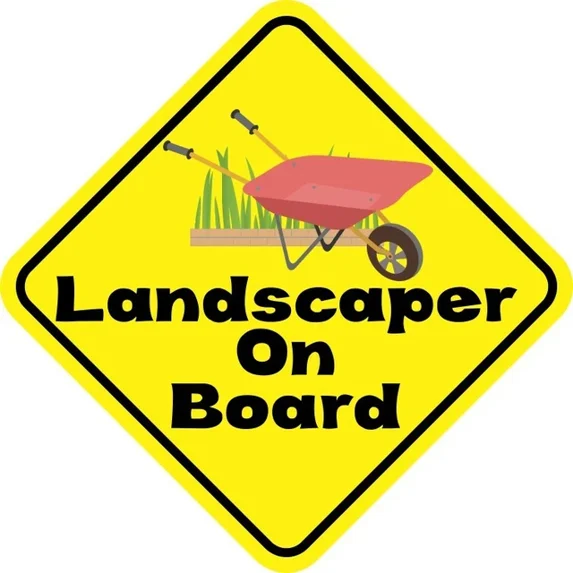 DOPASTICKER Landscaper On Board Sticker Phone Sticker, Latop Sticker ...