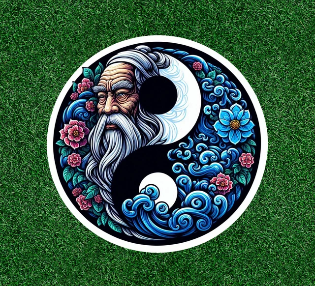 DOPASTICKER Lao Tzu Yin Yang Design Decal Sticker Phone Decal Water ...