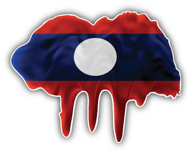 DOPASTICKER Laos Flag Blot Car Sticker Phone Decal Water Bottle ...