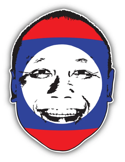 DOPASTICKER Laos Flag Man Face Car Sticker Phone Decal Water Bottle ...