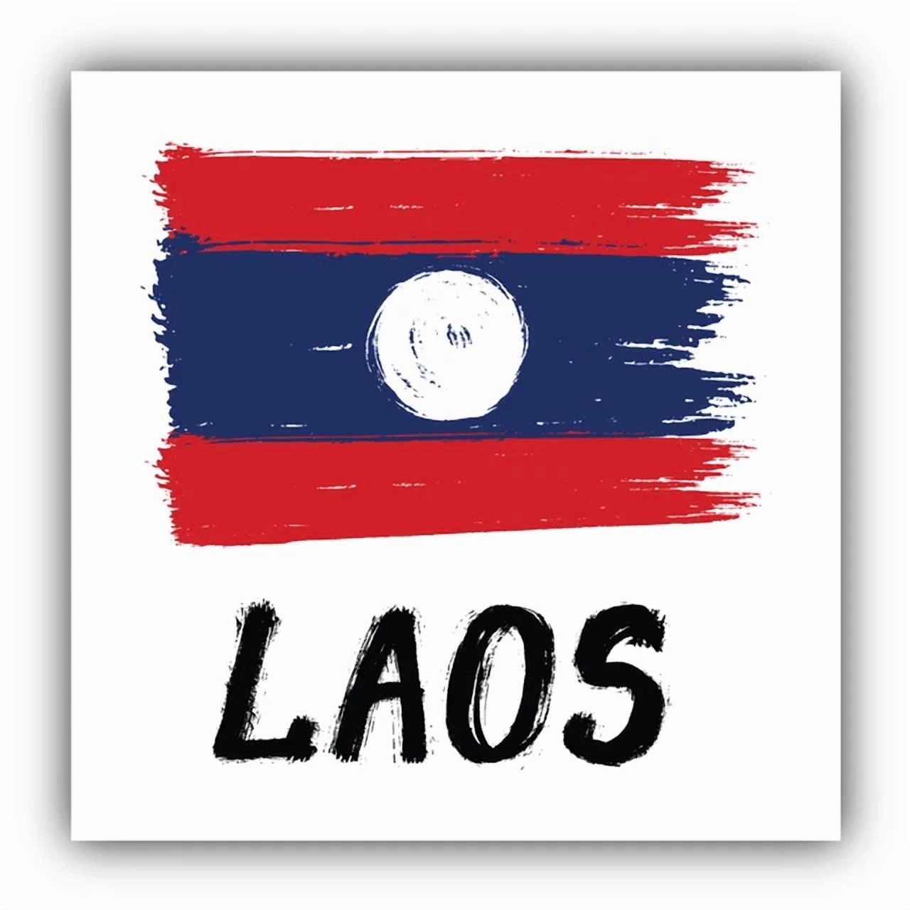 DOPASTICKER Laos Flag Travel Sticker Car Phone Decal Water Bottle ...