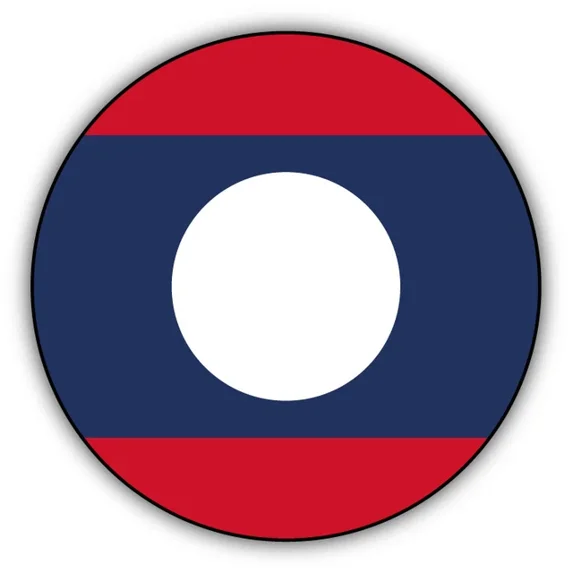 DOPASTICKER Laos Round Flag Car Sticker Phone Decal Water Bottle ...