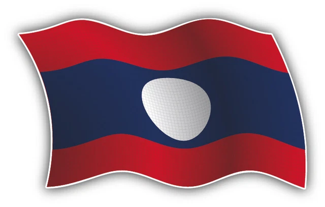 DOPASTICKER Laos Wavy Flag Car Sticker Phone Decal Water Bottle ...