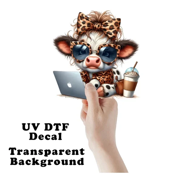 DOPASTICKER Laptop Cow Leo.Pard Print Sticker - Design Preview Only ...