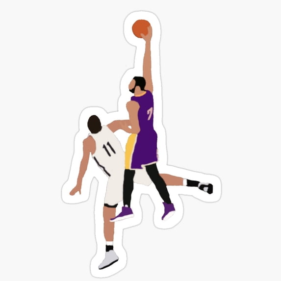 DOPASTICKER Larry Nance Jr. Powerful Dunk Art Sticker Phone Decal Water ...