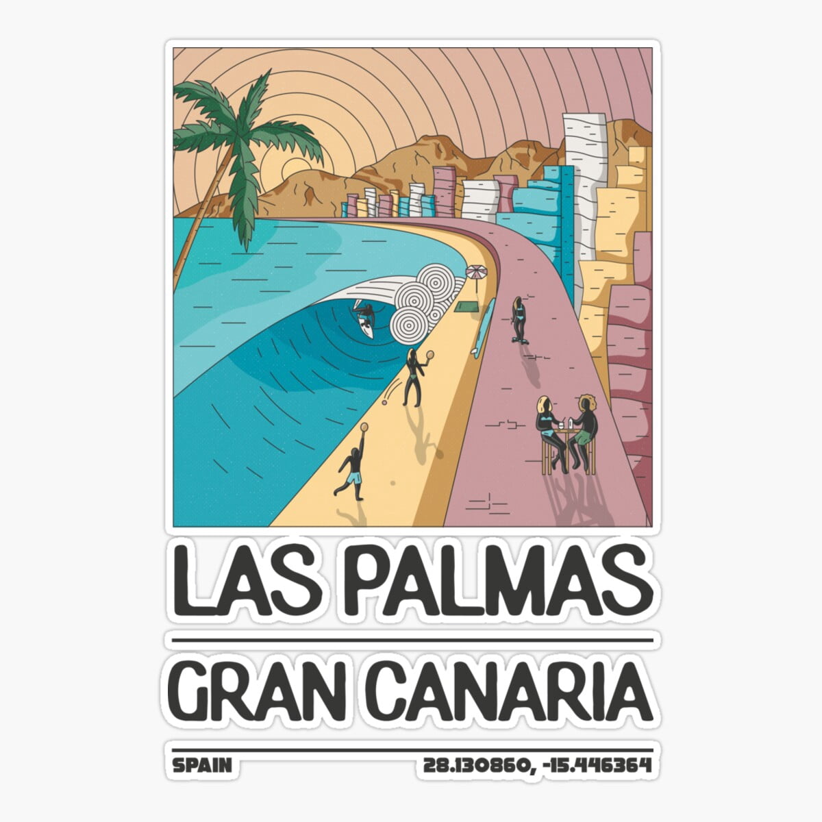 DOPASTICKER Las Palmas Gran Canaria Spain Sticker, Phone Sticker Car ...