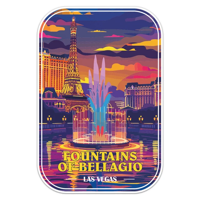 DOPASTICKER Las Vegas Fountains Of Bellagio Sticker Decal Phone Decal ...