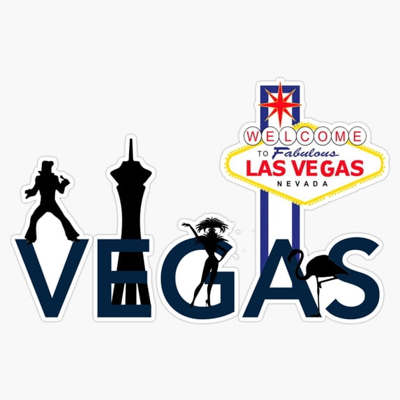 DOPASTICKER Las Vegas Sticker, Phone Sticker Water Bottle Sticker Car ...