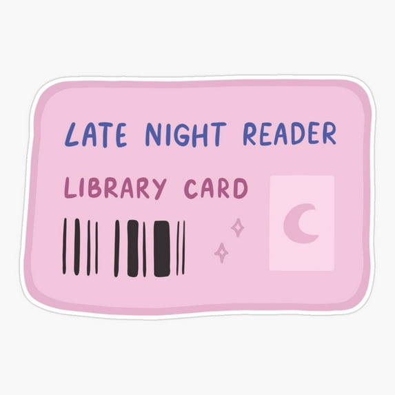 DOPASTICKER Late Night Reader Library Card Sticker, Phone Sticker Car ...