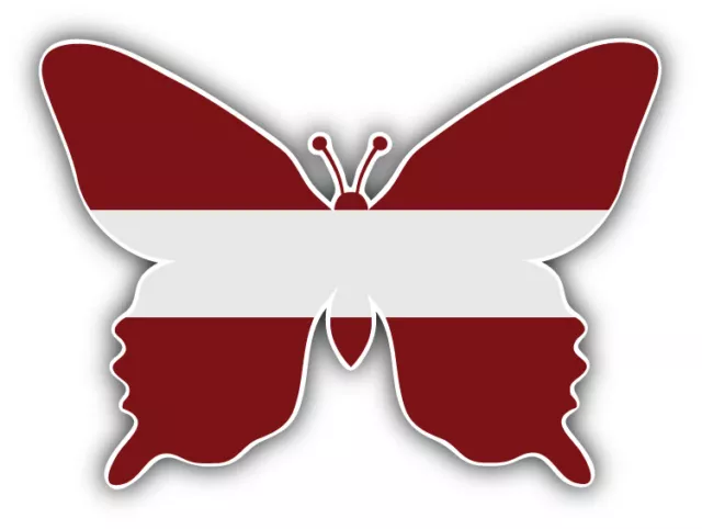 DOPASTICKER Latvia Butterfly Flag Car Sticker Phone Decal Water Bottle ...