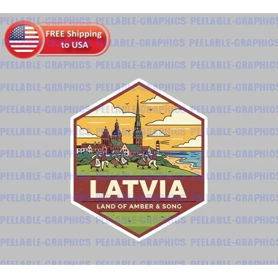 DOPASTICKER Latvia Country Sticker Souvenir Travel Map Sticker Phone ...