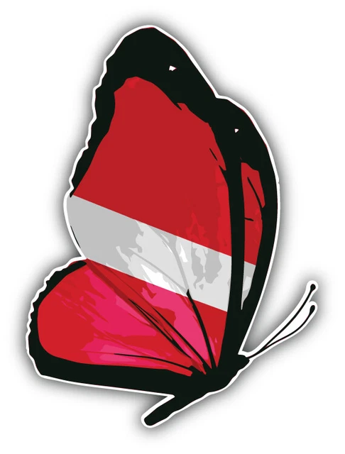 DOPASTICKER Latvia Flag Butterfly Car Sticker Phone Decal Water Bottle ...