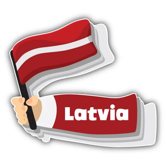 DOPASTICKER Latvia Flag Hand Car Sticker Phone Decal Water Bottle ...