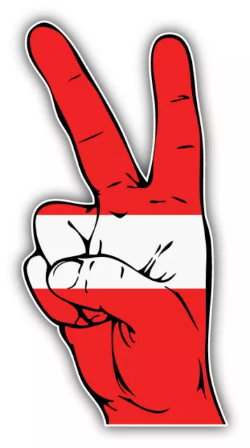 DOPASTICKER Latvia Flag Hand Peace Sticker Decal Phone Decal Water ...