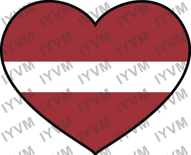 DOPASTICKER Latvia Flag Heart Sticker Decal Phone Decal Water Bottle ...