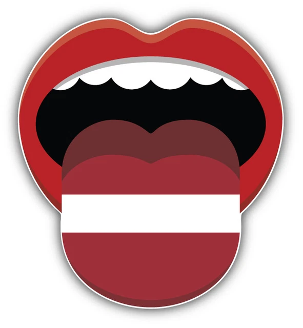DOPASTICKER Latvia Flag Mouth Car Sticker Phone Decal Water Bottle ...