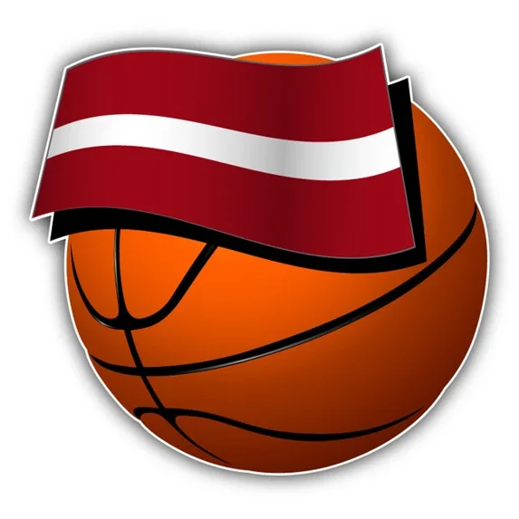 DOPASTICKER Latvia Flag On Basketball Ball Car Sticker Phone Decal ...