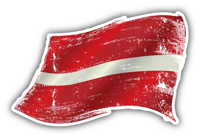DOPASTICKER Latvia Grunge Flag Sticker Decal Phone Decal Water Bottle ...